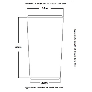 Laboy Glass Jointed Powder Funnel Filter Funnel Glass Funnel Short Stem with 100mm Top O.D.& 24/40 Inner Joint Organic Chemistry Lab Glassware