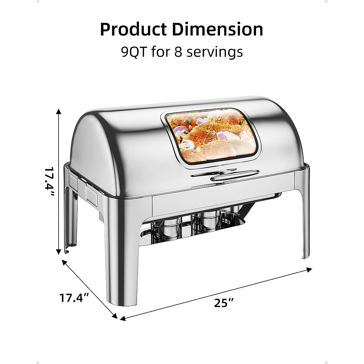 RIEDHOFF RE-TR-1/1 chafing dish, Full size pan, Rectangular with visible lid