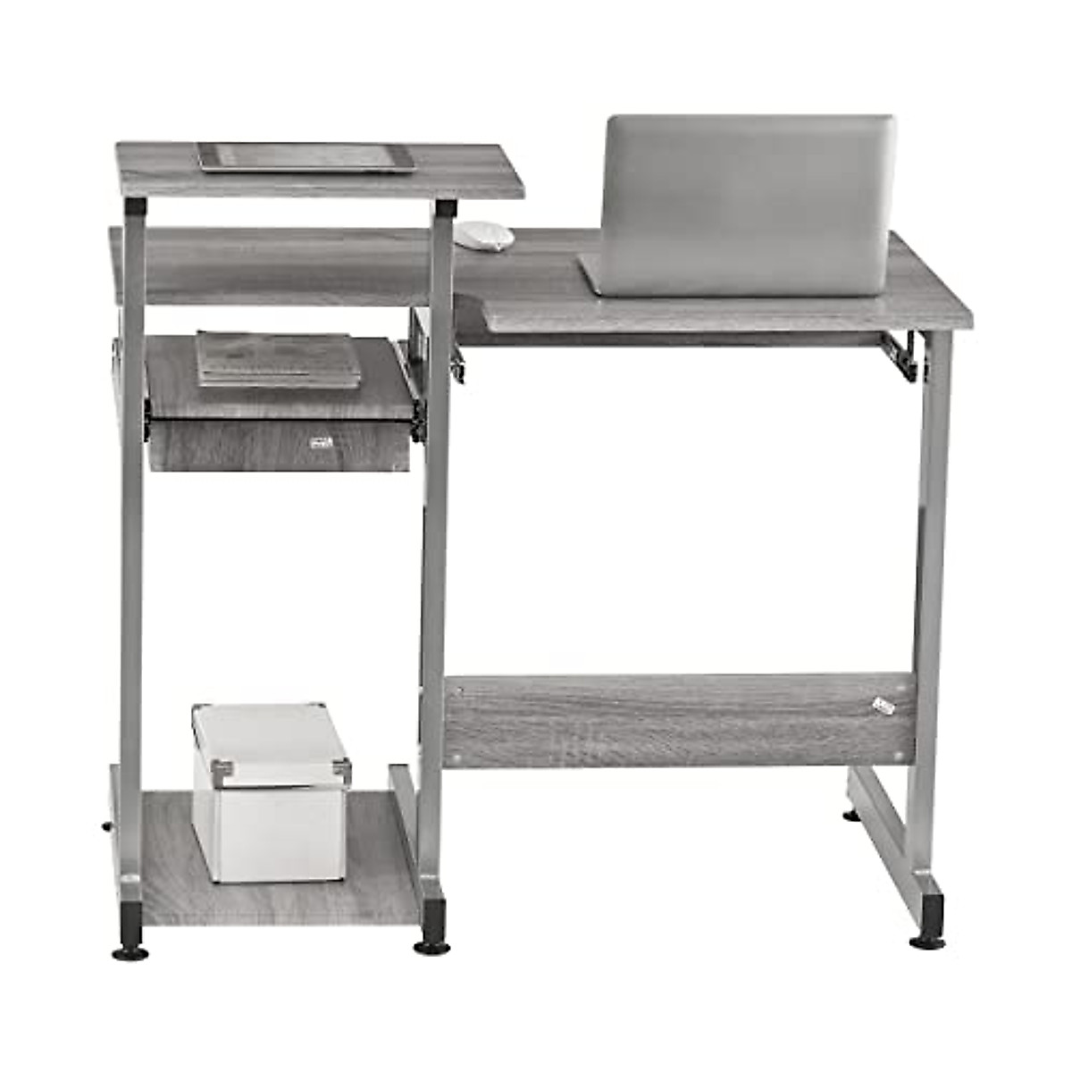 Techni Mobili Complete Computer Workstation Desk, Gray, 37.75" W x 22" D x 35" H