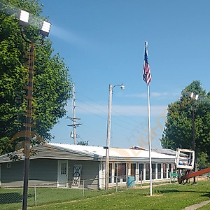 180 Degree Double Bull Horn Light Bracket, 2-3/8in Pole Mount Tenon Adapter for Slip Fitter Mount Parking Lot Light Fixtures, Area Light Fixtures, and Shoebox Street Lights - Bronze