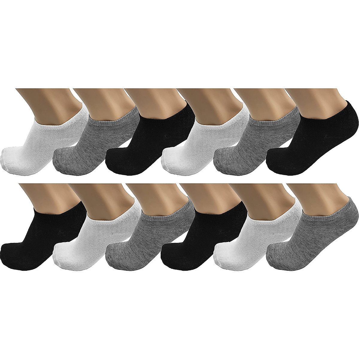 Winterlace 48 Pairs Thin Low Cut Ankle Socks for Men Comfortable Lightweight Breathable Bulk Pack