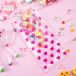 JOYIN 150 Pcs Valentine's Day Cellophane Gift Bag with Gift Tag, Candy Bag with 6 Valentine’s Themed Designs for Kids Party Favor, Classroom Exchange Prizes,Valentine’s Goody Bag