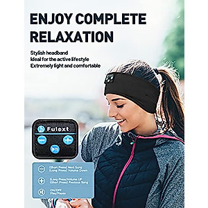 Voerou Sleep Headphones, Bluetooth Sleeping Headphones Sports Headband with Ultra-Thin Speakers, Headphones for Sleeping,Side Sleepers, Running, Workout, Travel, Yoga, Insomnia, Meditation