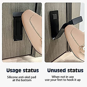 Door Stoppers to Keep Door Open: Self Adhesive Door Stopper, Easy Pedal Kick Down Door Stop Self Adhesive Door Stop Holder with Non Slip Rubber Tip, One Touch Door Stop Doorstops Easy Install