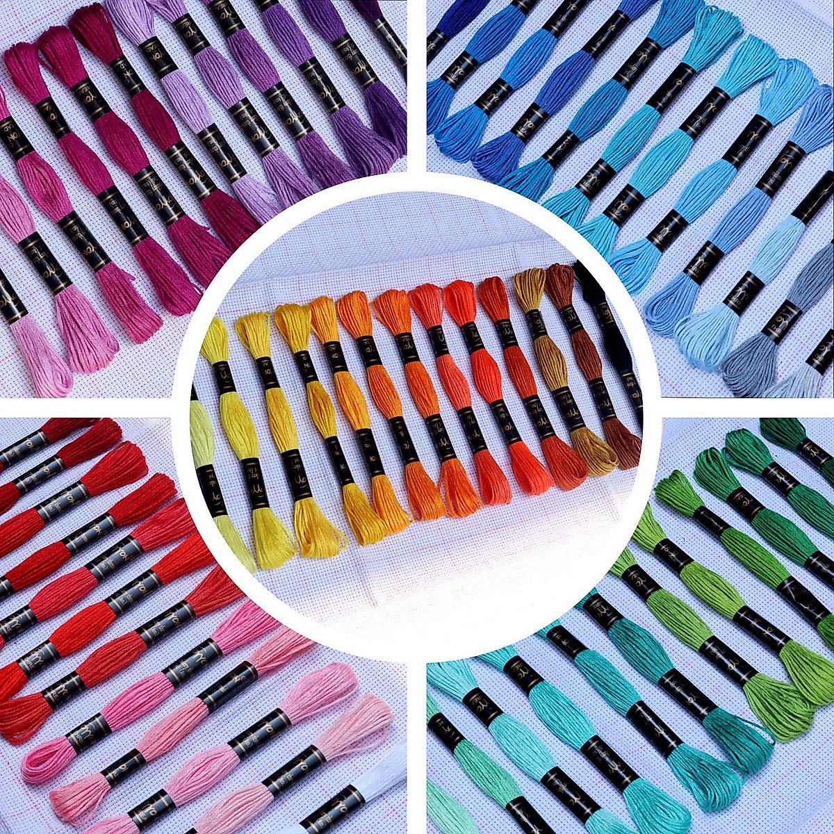 61 Rainbow Colors Embroidery Floss -Friendship Bracelet String-Embroidery Thread for Cross Stitch, Hand Embroidery, String Art