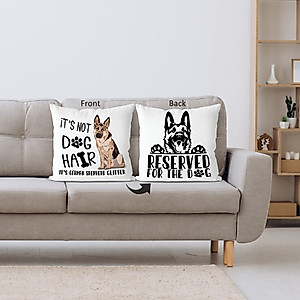 It's Not Dog Hair It's German Shepherd Glitter Reserved For The Dog Reversible Throw Pillow Covers,Home Bedroom Girl Room Decor Funny German Shepherd Pillow Case,Dog Lovers Gifts,18x18 Inch Pillowcase