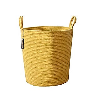 Mojesse Large Baskets for Blankets，Soft Cotton Rope Woven Storage Baskets with Strong Handles，Perfect for Nursery Laundry Basket,Kids Toy Hamper, Throw Blanket Basket for Living Room