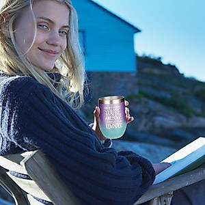 Sometimes You Forget That You are Awesome, Thank You Gifts, Funny Inspirational Birthday Graduation Gifts for Women, Coworker, Friends 12oz Vacuum Insulated Tumbler with Keychain Sock