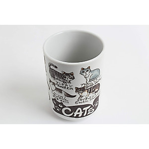 Mino ware Japanese Ceramics Sushi Yunomi Chawan Tea Cup Various Cats made in Japan (Japan Import) YAY050