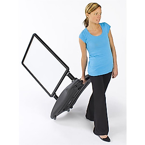 Displays2go Outdoor Sidewalk Snap Open Sign Frame, Wheeled Base, 22x28-Inches, Double-Sided, Black (PS1528BLK)