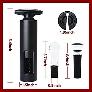 Lbsored Wine opener Set with Foil Cutter, Vacuum Wine Stopper and Wine Pourer wine Manual corkscrew wing corkscrew(4-in-1 Set)
