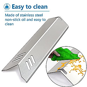 Zemibi 3-Pack 14 3/16 Inch Stainless Steel Heat Plate Replacement for Uniflame GBC1030W, GBC1030WRS, GBC1030WRS-C, GBC1134W, GBC1134WRS Gas Grill Models, BBQ Burner Cover Flame Tamer, Heat Shield