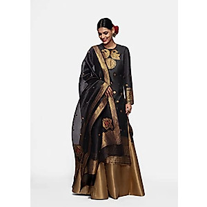 Elina fashion Indian Kurti for Womens With Palazzo & Dupatta | Ethnic Art Silk Readymade Kurtis Stitched Kurta For Women Black
