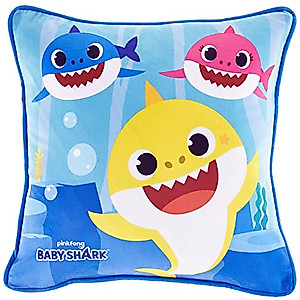 Franco Kids Bedding Soft Decorative Pillow Cover, 15 in x 15 in, Baby Shark