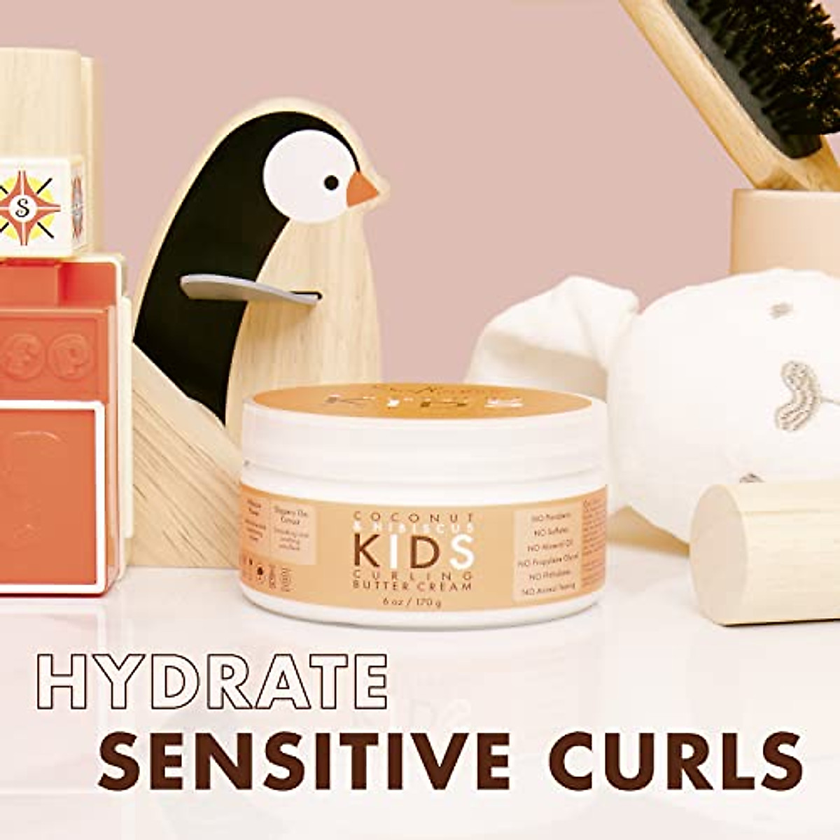 SheaMoisture Curling Styling Cream For Curl Definition Coconut & Hibiscus Curl and Detangle Kids Hair 6 oz