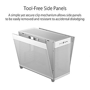 ASUS Prime AP201 33-Liter MicroATX White case with Tool-Free Side Panels and a Quasi-Filter mesh, with Support for 360 mm Coolers, Graphics Cards up to 338 mm Long, and Standard ATX PSUs