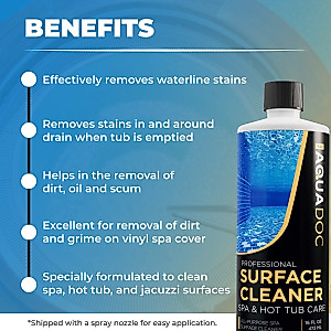 MAV AquaDoc Spa Cleaner & Hot Tub Cleaner Spray - Best Spa Surface Cleaner for Hot Tubs, Jacuzzi Cleaner & Hot Tub Surface Cleaner for Spa That Works as a Jacuzzi Cleaner & Tub Cleaner 16oz