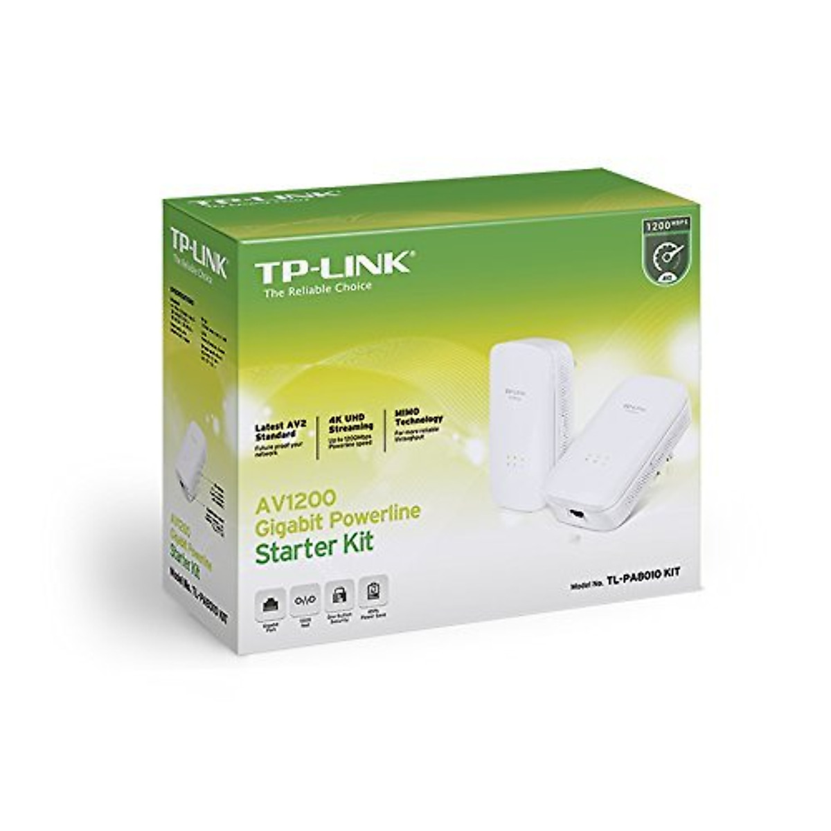 TP-Link AV1200 Powerline Ethernet Adapter - Gigabit Port, Plug&Play, Power Saving(TL-PA8010 KIT)