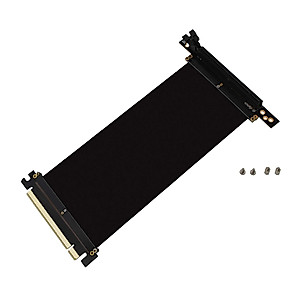 EZDIY-FAB New PCI Express 16x Flexible Cable Extension Port Adapters, High Speed PCIE Riser Cable 90 Degrees, Fit with FD R6 Case -20cm
