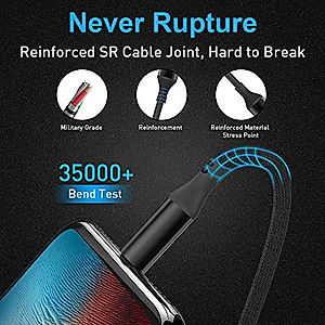 Apple MFi Certified 26FT/8M Lightning Cable - Fast Charging for iPhone 12/11/Pro/X/Xs Max/XR/8 Plus/7 Plus/6s & More - Black