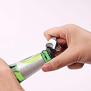 COLORFUL BLING Creative Skull Head Bottle Opener Ring Gothic Punk Skeleton Head Beer Bottle Opener for Men Women Party-12