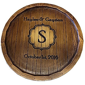Wine Barrel Monogram and Personalized Lazy Susan