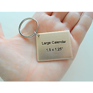 Custom Personalized Bronze Anniversary Calendar Keychain, Anniversary Gift, Husband Wife Key Chain, Boyfriend Girlfriend Gift, Customized Couples Keychain