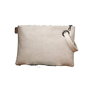 Andongnywell Oversized Envelop Bag Wristlet Clutch Purses for Women Evening and Daily Casual Wristlets Handbag (White)
