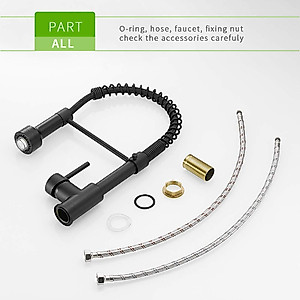 GIMILI Black Kitchen Faucet with Sprayer Modern Single Handle Pull Down Sprayer Matte Black Kitchen Faucet Pull Down with LED Light