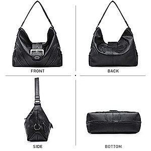 Hobo Handbags for Women Large Satchel Tote Bags Ladies Shoulder Bag Buckle Designer Roomy Purses PU Leather