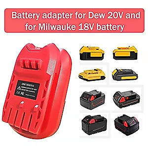 Laimiao Battery Adapter for Craftsman 20V Cordless Tools,DM18MAN Adaptor for DeWalt 20V and for Milwaukee 18V Li-on Battery Convert to for Craftsman New 20V Power Tool,Battery Replacement,Red