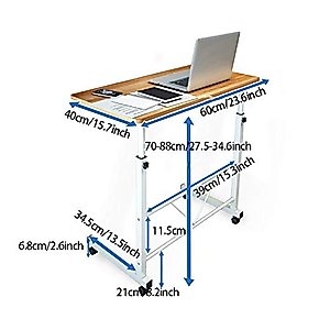 Multifunctional Desk Movable Computer Laptop Desk Study Writing Desk Adjustable with Keyboard Tray for Home Office (Color : Black)