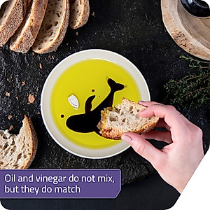 PELEG DESIGN Dip Sea Whale Dipping Dish Balsamic and Olive Oil Soy Sauce Plate Round Dipping Sauce Bowl Dipping Dish Plate (White)