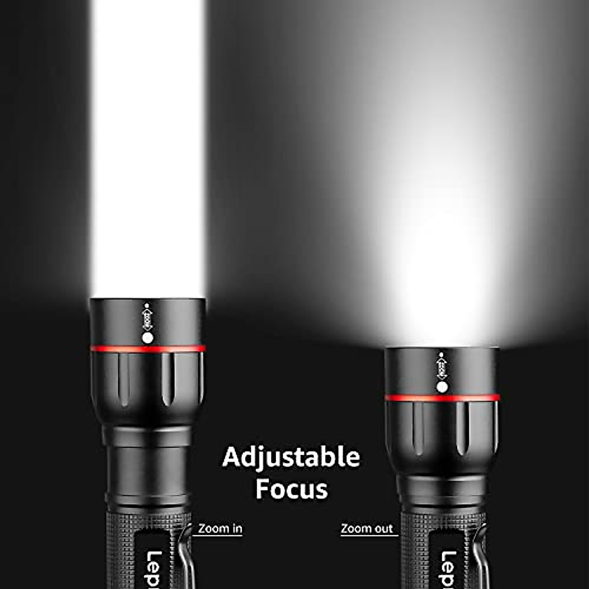 Lepro LED Flashlight with Clip, LE2050 Flashlight High Lumens, 5 Lighting Modes, Zoomable, Waterproof, Lightweight Flash Lights/Flashlights for Emergencies,Camping, Powered by AAA Battery