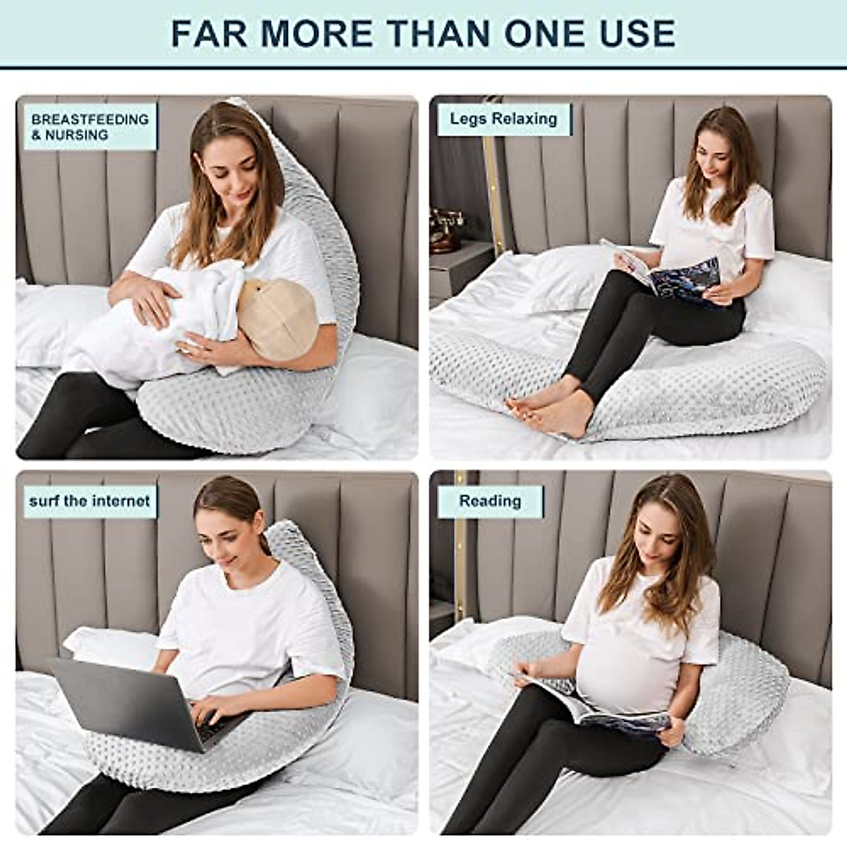 Treeking-Pregnancy Pillows - Soft and Comfortable Pregnancy Body Pillow for Side Sleeping, Durable and Stretchy Maternity Pillow Suitable for Head, Neck and Abdominal Support