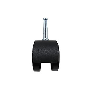 Shepherd Hardware 9418 2-Inch Office Chair Caster, Twin Wheel, 5/16-Inch Stem Diameter, 75-lb Load Capacity, 2-Pack, Black