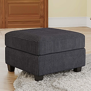Belffin Corduroy Ottoman Modular Sectional Couch Module Parts Convertible Modern Sectional Sofa Couch, Dark Grey
