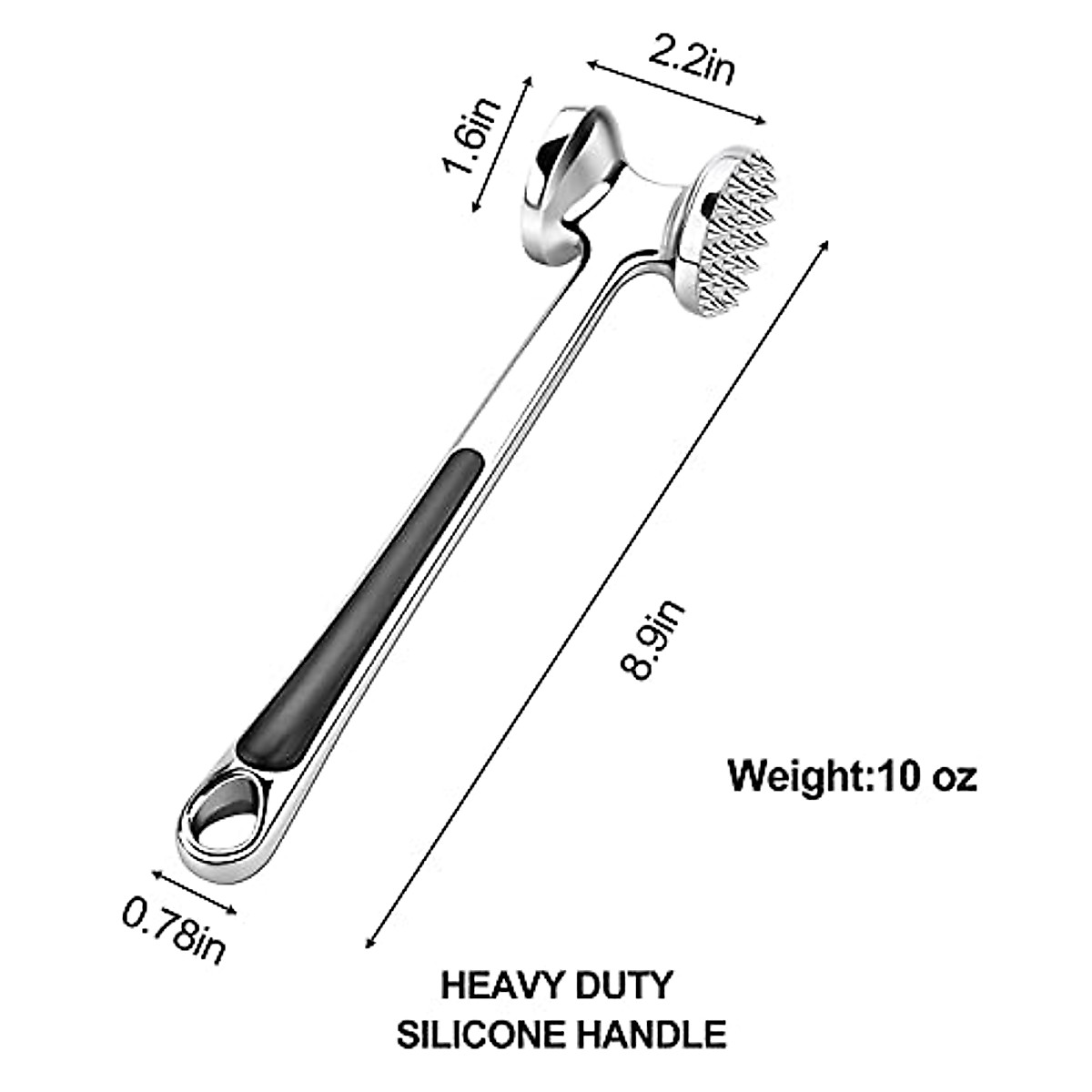 Aliglow Meat Tenderizer Hammer Tool Mallet Pounder for Kitchen Tenderizing Steak Beef Poultry