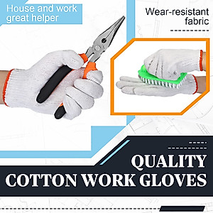 Sureio 100 Pairs Cotton Gloves Hand Cotton Liners Safety Knitted Polyester Gloves for BBQ Roping Men Women(White)