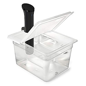 EVERIE Sous Vide Container 12 Quart EVC-12 with Collapsible Hinged Lid Compatible with Anova Nano or AN500-US00, Also Fits Instant Pot