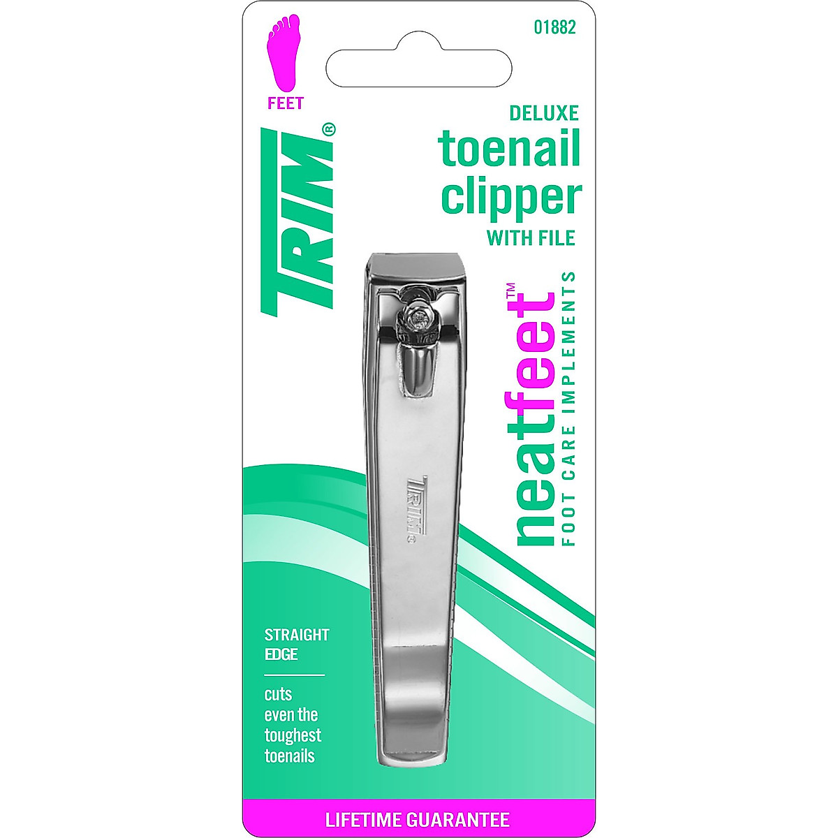 Trim Straight Edge Toenail Clipper with File, 0.94 Ounce