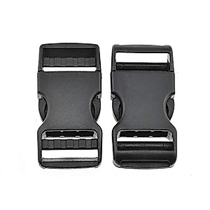 SGH Pro Quick Side Release Buckles 0.75' Wide Dual Adjustable Clips Snaps No Sewing Heavy Duty Plastic 7 Pack Replacement for Nylon Strap Webbing Survival Paracord Backpack Fanny Pack Waist Strap