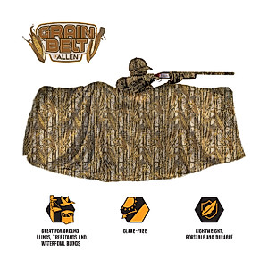 Allen Company Vanish Camo Burlap, Glare Free Hunting Blind Material, 12 ft L x 54 in W, Natural Grain Belt Camo, one Size