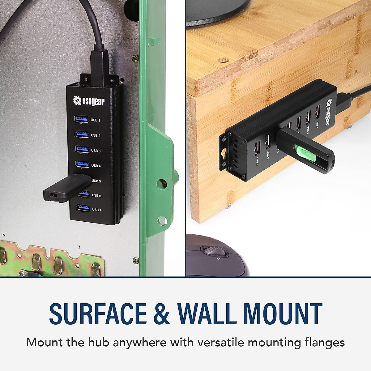 7-Port USB 3.2 Gen 1 Charging and SuperSpeed Mountable Data Hub