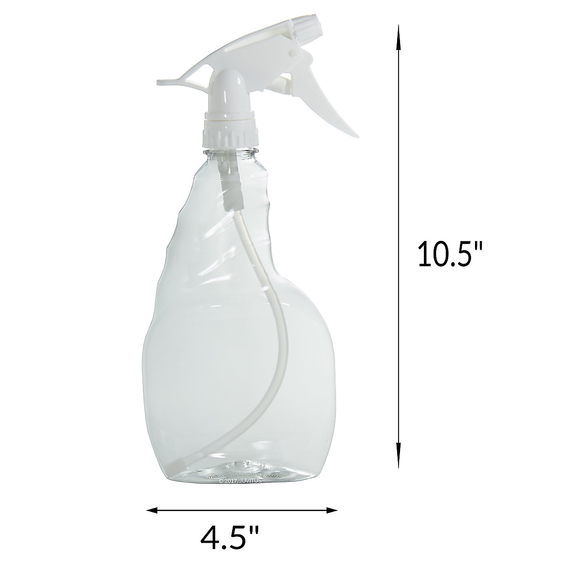 JUVITUS 16 oz Clear Plastic Industrial Heavy Duty Bottle with White Spray (2 Pack) + Labels