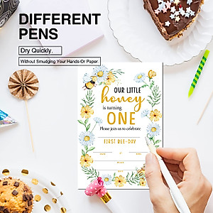 Soiceu Cute Bee-Day Bee 1st Birthday Invitations with Envelopes Set of 20 Watercolors Beehive Bee 1 Year Old First Birthday Party Invites