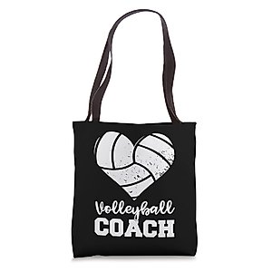 Volleyball Coach Ball Heart Funny Volleyball Tote Bag