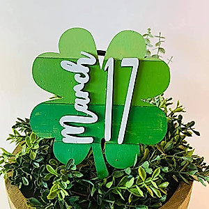 Efitty 5PC Tiered Tray Decor Set Decoration Farmhouse Decorations Home for Two Kitchen Shelf Coffee Bar St. Patrick's Day/Easter/Spring