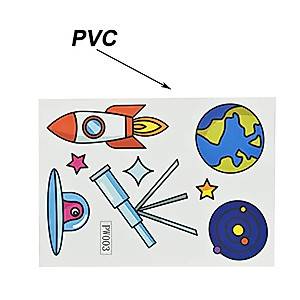 Maydahui 4 Sheet Spaceship Alien Rocket Robot Wall Decals DIY Cartoon Universe Wall Stickers for Children's Room Kids Room Nursery Decoration