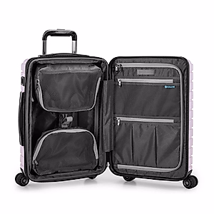 Traveler's Choice Archer Polycarbonate Hardside Spinner Luggage Set, Tie Down Straps, Purple, Carry-On 21-Inch